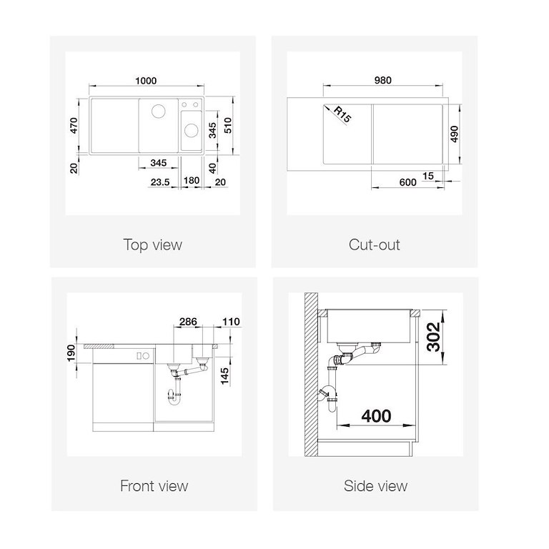 Blanco sudopera Axia III 6 S 524650