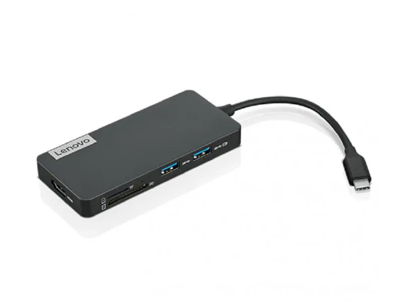 Lenovo GX90T77924 Dok USB-C 7-in-1 Hub, 2x USB3.0; 1x USB2.0 1x HDMI 4K, 1x SD/TF Card reader, 1xUSB-C Charging Port