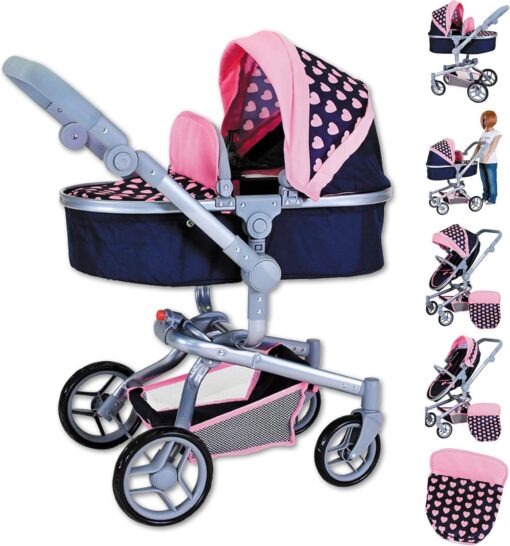 Kolica Boonk Pink Hearts Knorr Toys 909412