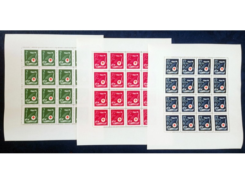 ND Hrvatska 1944 Crveni krst kompletna serija tabak MNH