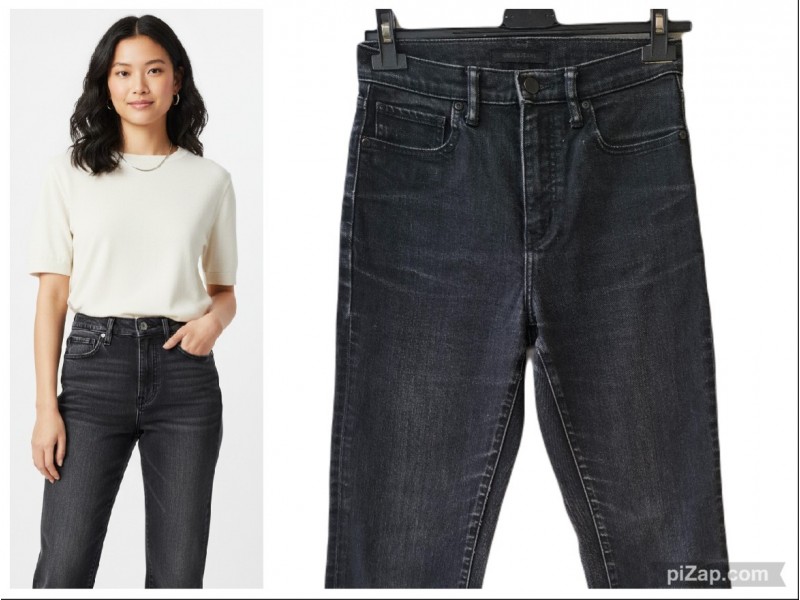 ✨UNICLO JEANS✨ crne farmerke-duboki struk! KAO NOVE!