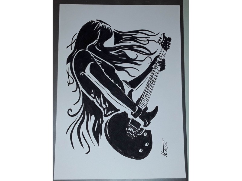 Crtez na hamer papiru 30 x 21,5 cm. - Rock