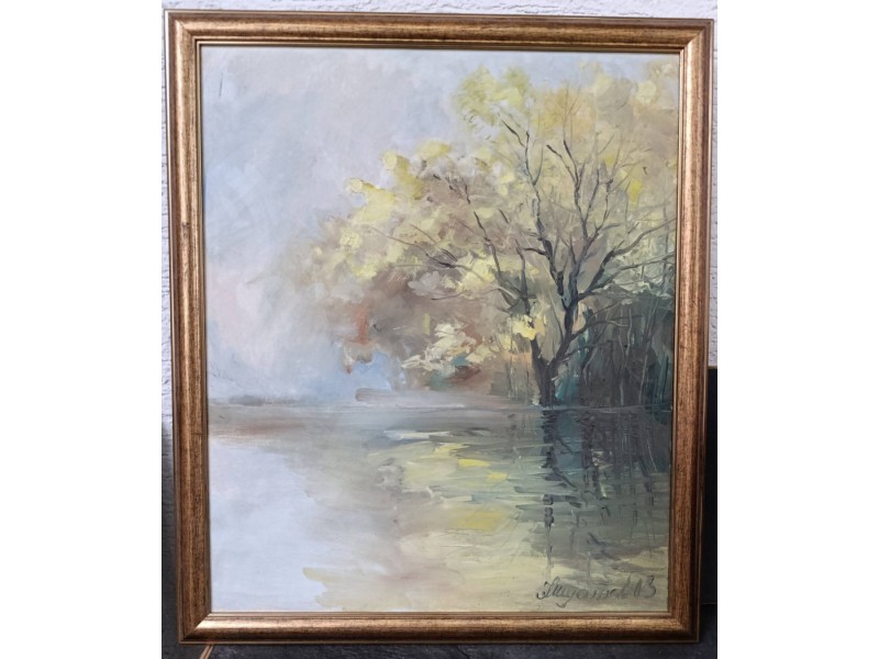 Pejsaž - ulje na platnu, uramljeno 67 x 57 cm