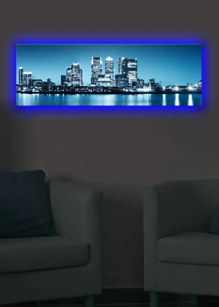 Wallity Slika na platnu sa LED osvetljenjem 30x90cm
