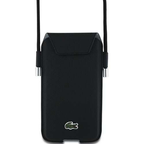 LACOSTE Leather Wallet Phone bag Black