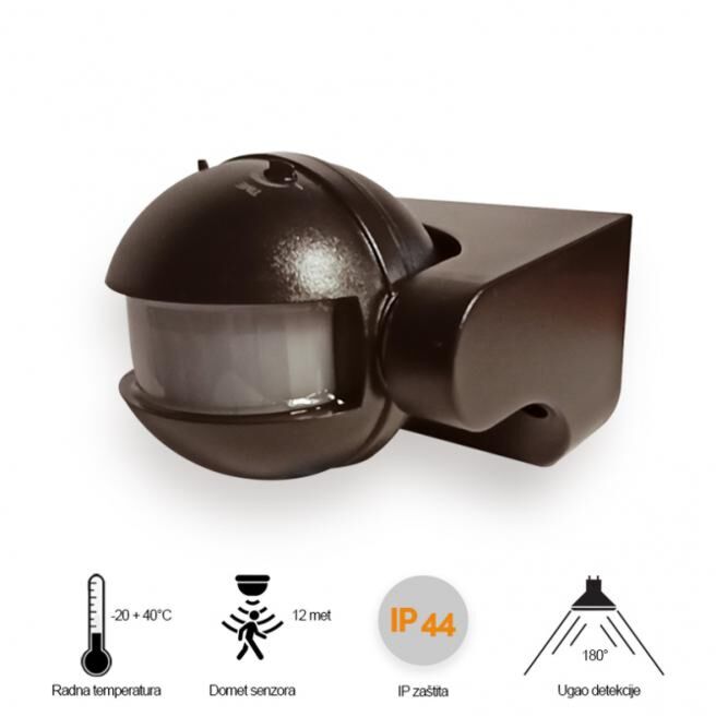 BB LINK SENZOR SAMOSTALNI ST09 180° IP44 CRNI