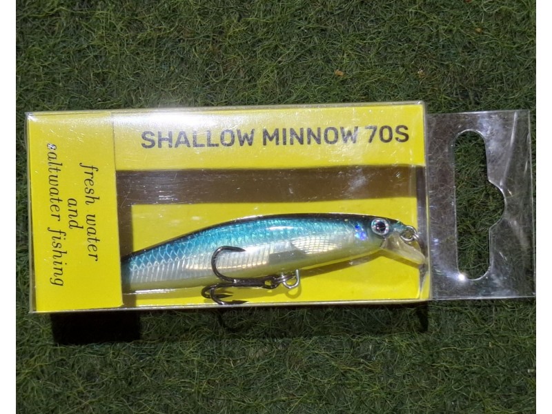 BB Lures shallow minnow 70ss bluee