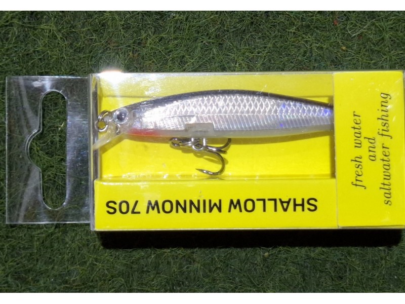 BB Lures shallow minnow 70ss Silver