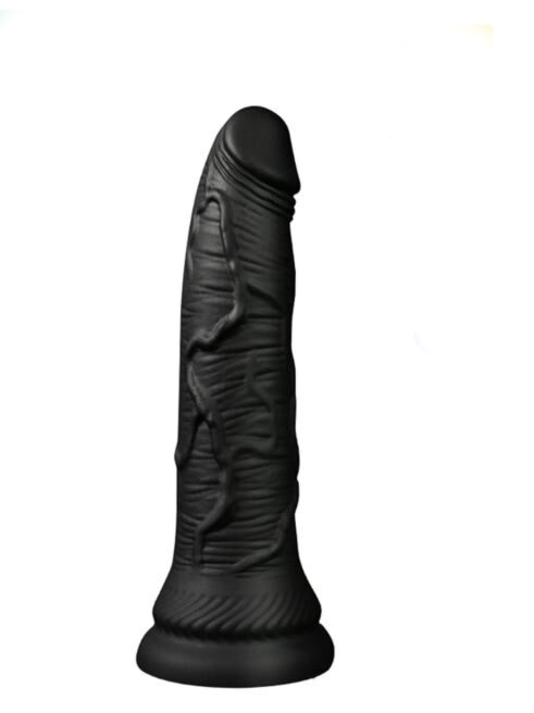 Srećni ljudi Silikonski dildo - Crni AT 1204