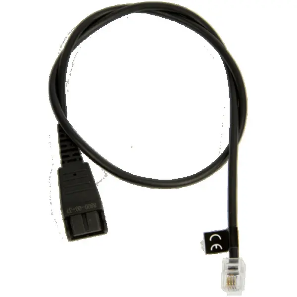 JABRA QD Cord to RJ10, straight, 0,5 meters, e.g. for Lucent Callmaster V, VI, Cisco 79xx and PLX A22 ( 8800-00-37 )