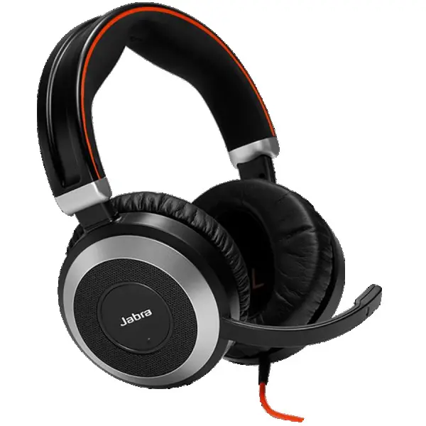 JABRA EVOLVE 80 UC Duo headset only with 3.5mm Jack (without USB Controller), headband, discret boomarm, active Noise Cancellation, Listen-