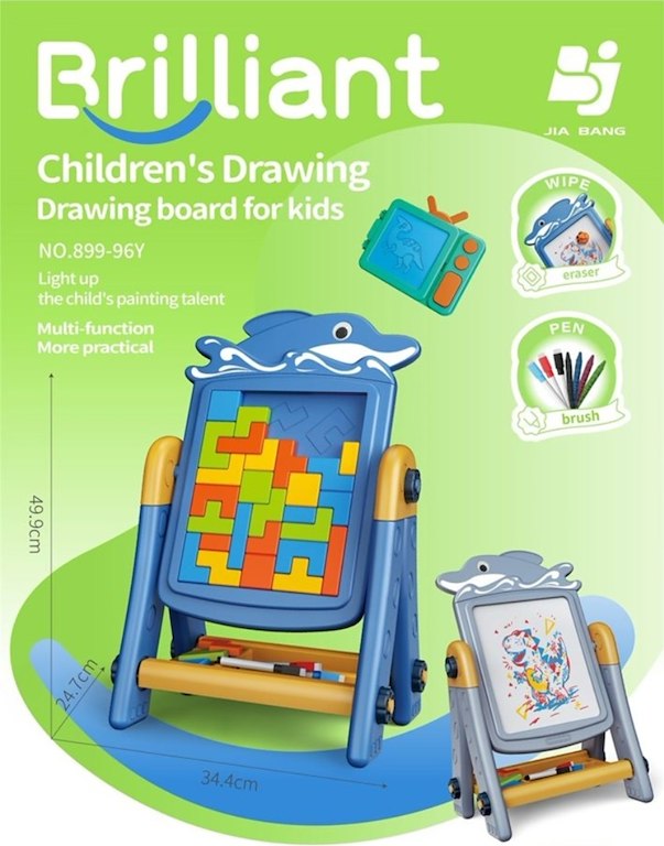 2u1 Ajkula edukativna tabla – piši/briši i puzzle