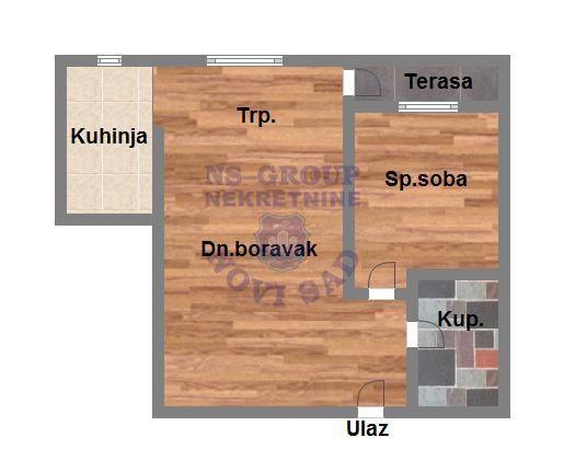 Dvosoban stan na prodaju, 44m2, 99.750€