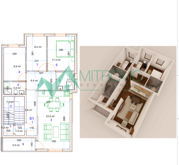 Četvorosoban stan na prodaju, 76m2, 145.000€