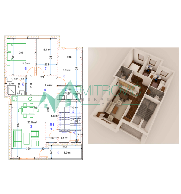 Četvorosoban stan na prodaju, 76m2, 145.000€