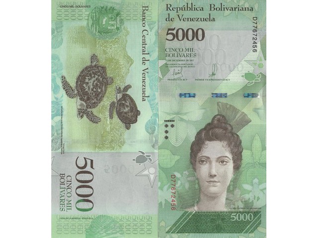 VENEZUELA 5000 Bolivares 2017 UNC