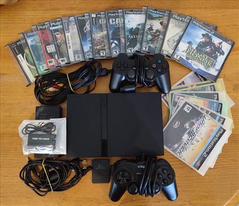 Sony PS2 slim komplet čipovan HDMI + igrice