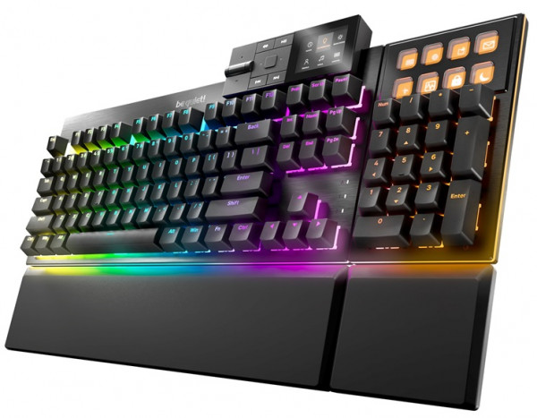 DARK MOUNT Silent Tactile Gaming Keyboard, be quiet! Silent Tactile Mechanical Switches, 8 Customizable Display Keys, Ho ( BT002US )