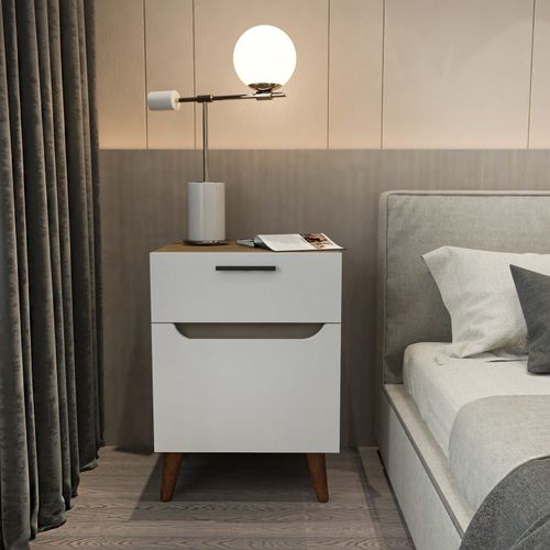 Losso - White, Oak White Oak Nightstand