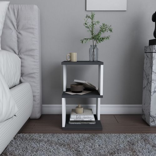 Carter - Anthracite, White Anthracite White Nightstand