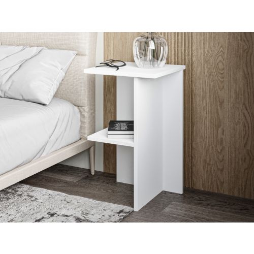 Leray - White White Nightstand