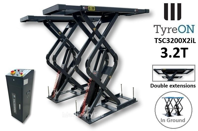 Nova TyreON TSC3200X2iL in floor scissor lift - double extensions- Platform makazasta auto dizalica