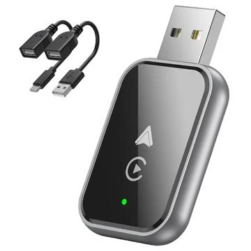 2-IN-1 WIRELESS CARPLAY & ANDROID AUTO ADAPTER (OPEN BOX - BULK SATISFACTORY)