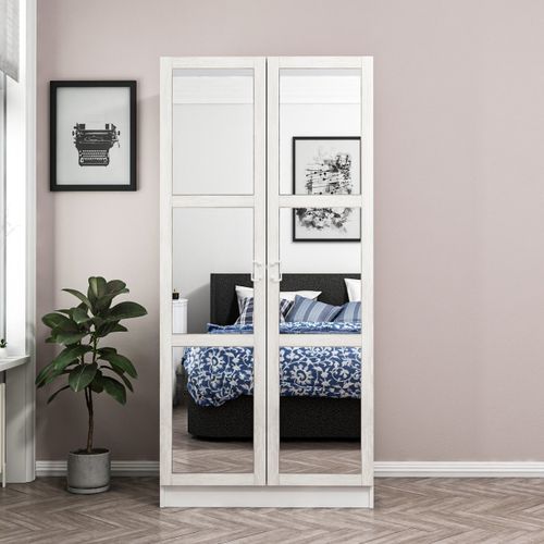 Kale Chain Mirror Antique White - 190 White Wardrobe