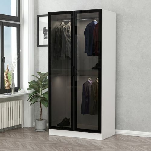Kale Glass Black - 190 Black White Wardrobe