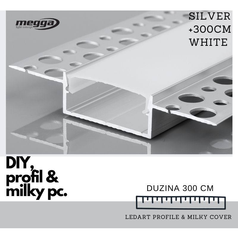 MEGGA, 3M LEDART UGRADNI ALU. PROFIL GREYWH, 007247