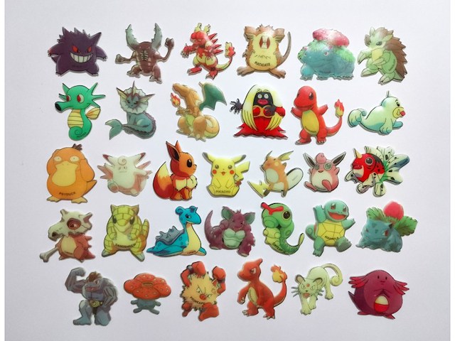 Pokemon - Zidna dekoracija (svetli u mraku) - 32 komada