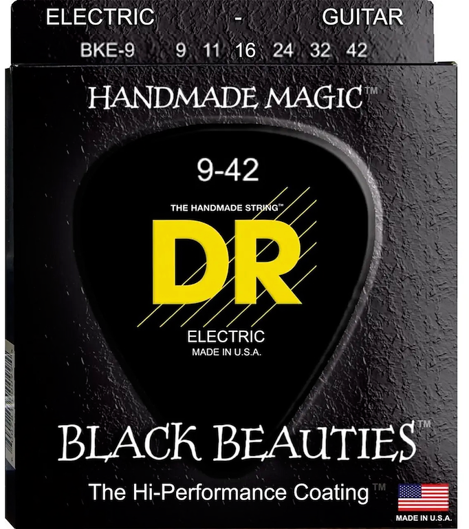 DR Black Beauties BKE-9 crne žice za električnu gitaru 009–042