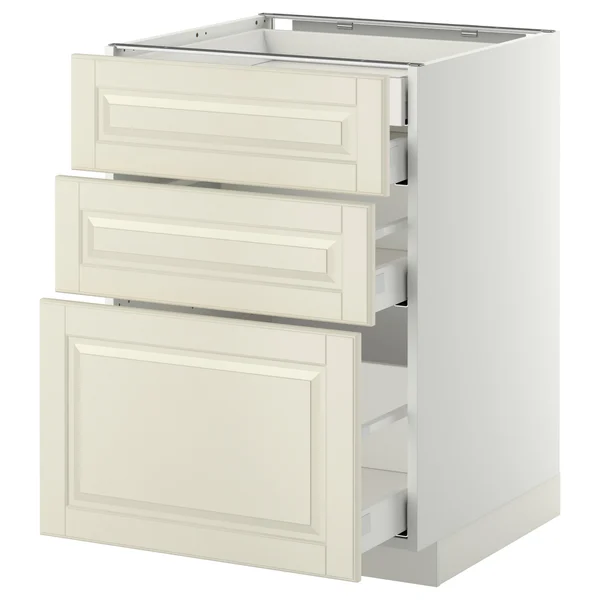 Pod.orm.3front/2dnj/1srd/1vis.fiok, bela/Bodbyn prljavobela, 60x60 cm
