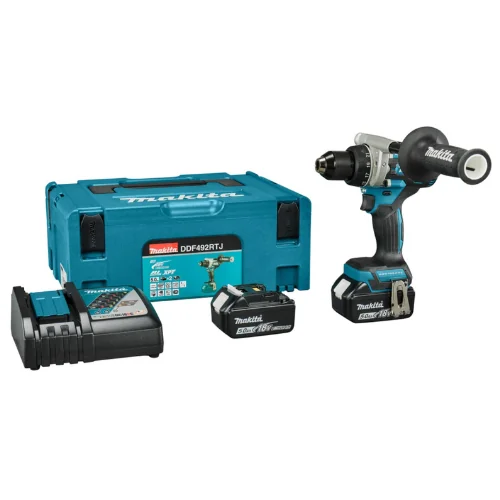 MAKITA Akumulatorska bušilica odvijač 2×5.0Ah + Makpac DDF492RTJ