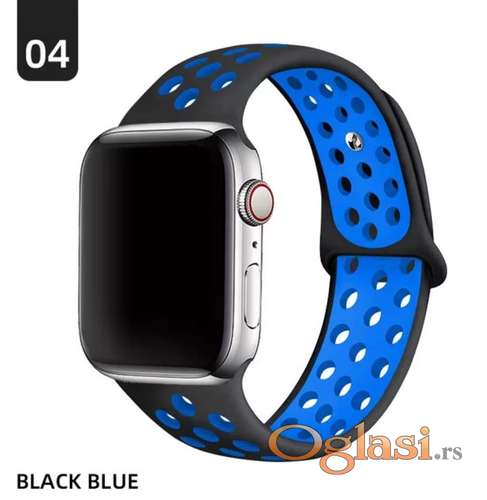 Plava silikonska narukvica sa rupicama Apple watch 38/44