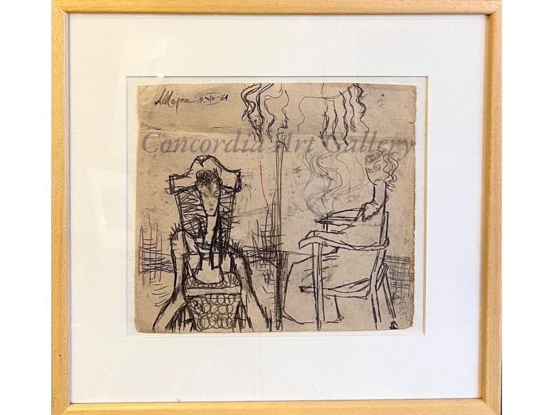 Leonid Šejka Dvostrani Medialni Crtež 20x20 iz 1961.god