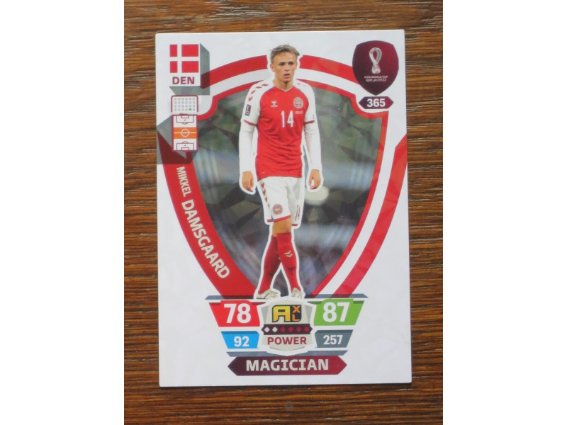 PANINI QATAR 2022 MIKKEL DAMSGAARD ADRENALYN XL 365