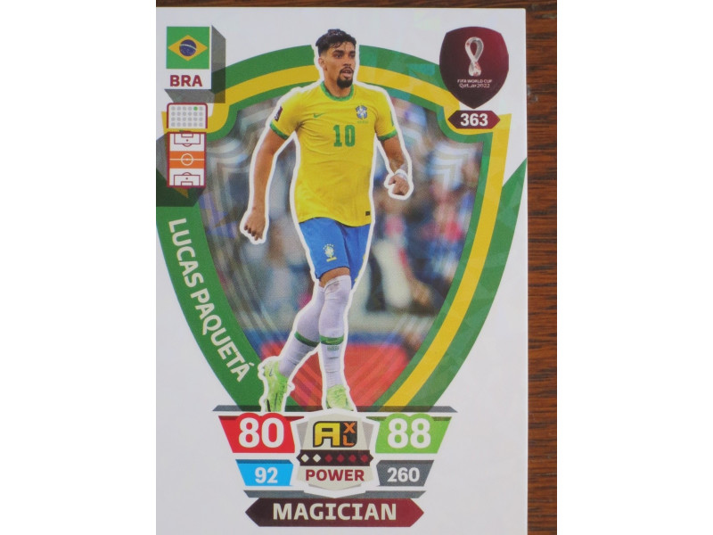 PANINI QATAR 2022 LUCAS PAQUETA MAGICIAN ADRENALYN 363