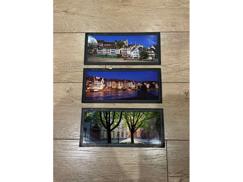 Set 3 stare razglednice - Basel am Rhein, Švajcarska