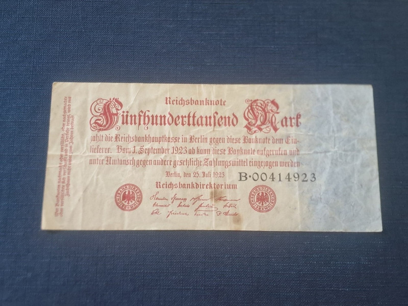 Nemački Rajh 500 Hiljada Maraka 1923