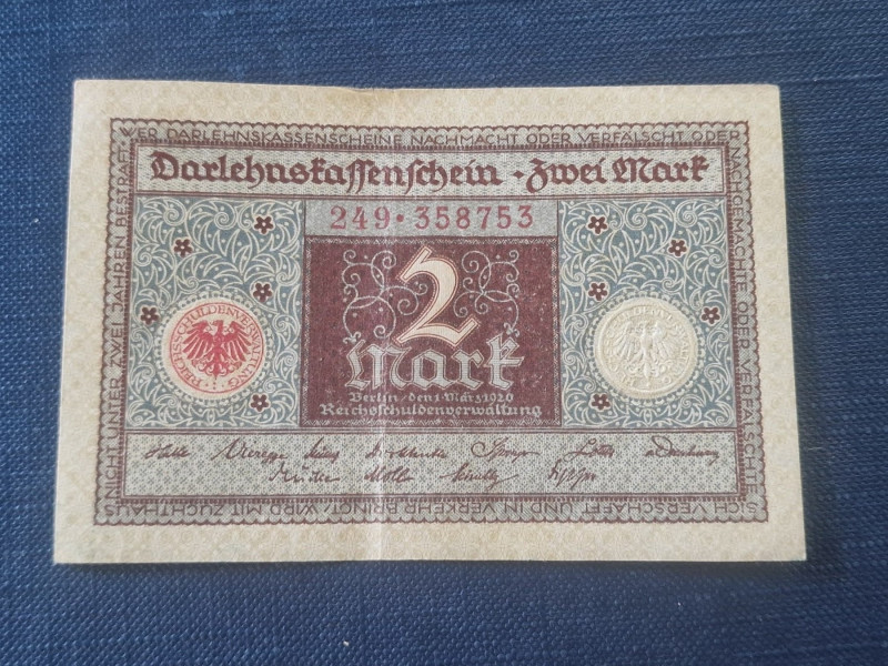 Nemački Rajh 2 Marke 1920 Ljubičasta