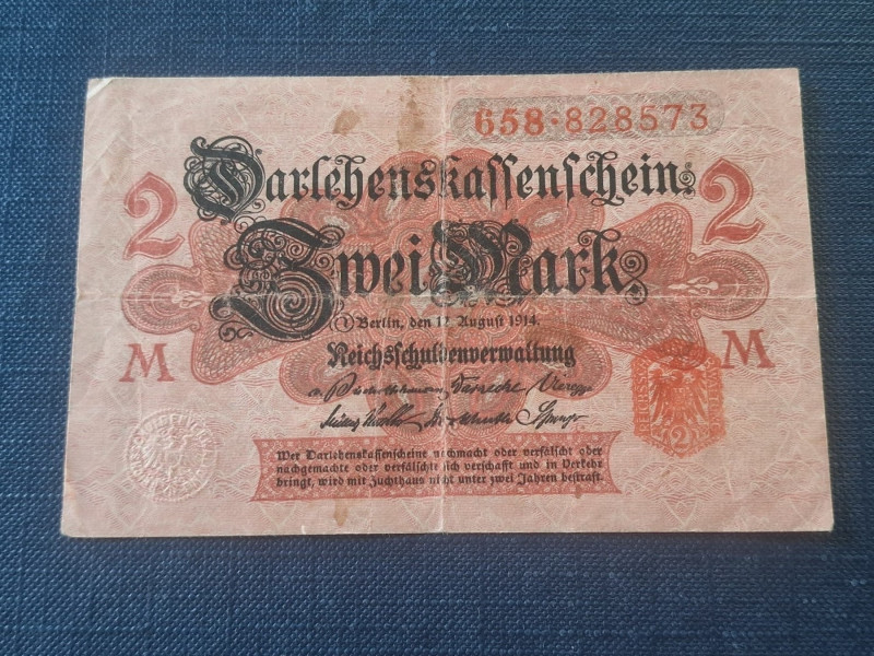 Nemački Rajh 2 Marke 1914 WWI