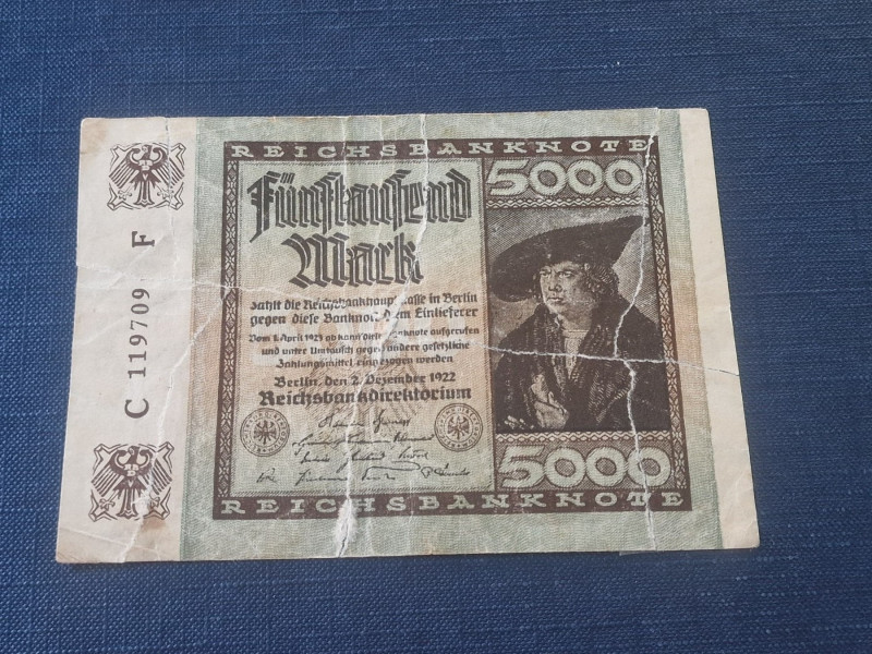 Nemački Rajh 5000 Maraka 1922