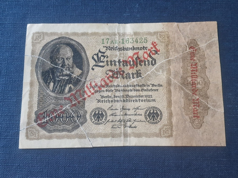 Nemački Rajh 1000 Maraka 1922 Retka Serija 0