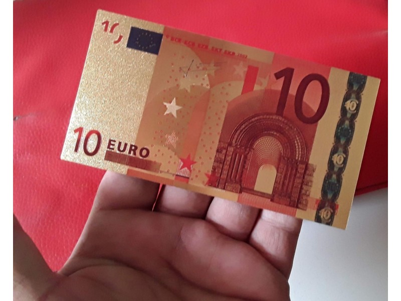 Zlatni Euro. Plasticna novcanica. 10 Eura