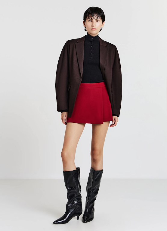 Skort with front panel Tamnocrvena