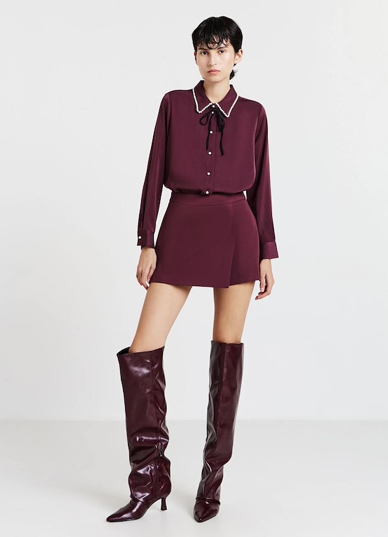Skort with front panel Bordo