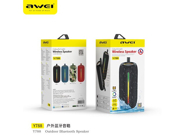 Awei Bluetooth Zvučnik (colorfull) Y788, crni