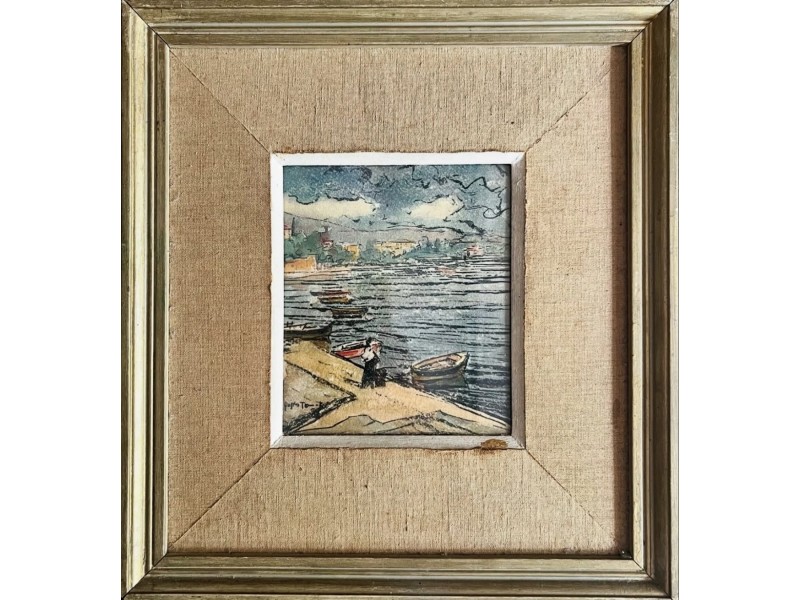 Rajko Tomić Primorski Motiv Pastel iz 1939.godine