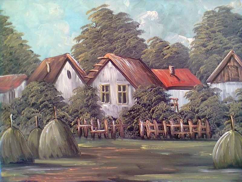 selo 70x50cm ulje na platnu